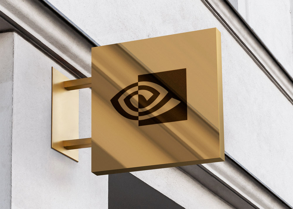 Golden Signboard Mockup (20.04 Mb)